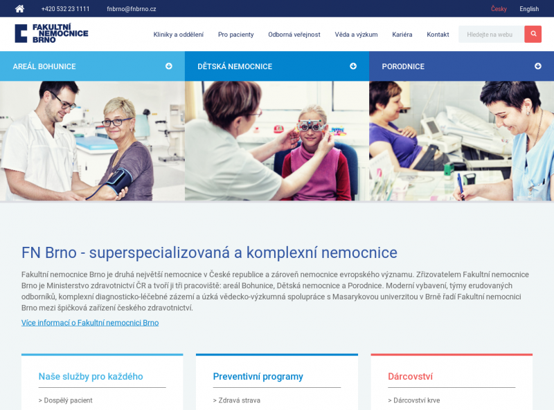 FN Brno spustila nové webové stránky - Fakultní nemocnice Brno
